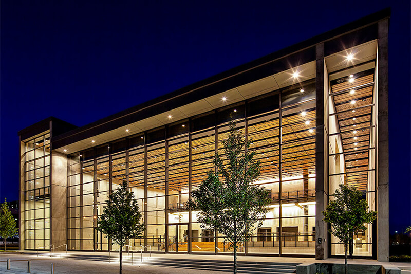 Performance Hall Design Integrates Steel Curtain Walls